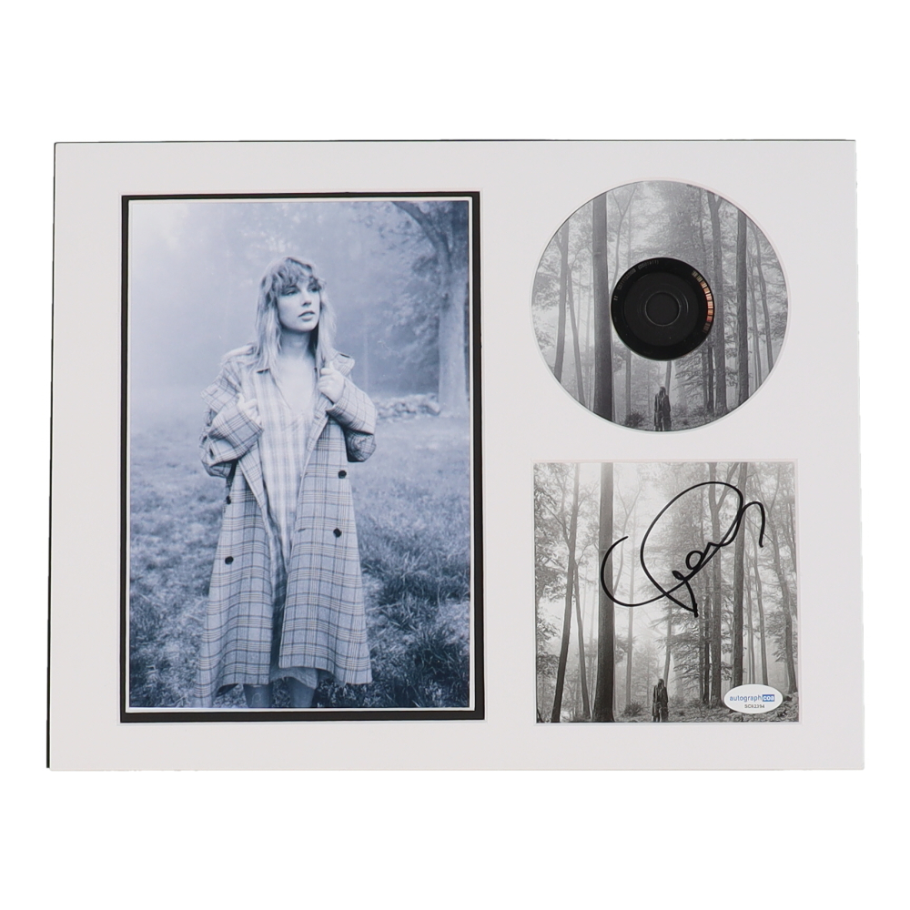 Taylor Swift Signed "Folklore" Custom Matted CD Insert (ACOA ...