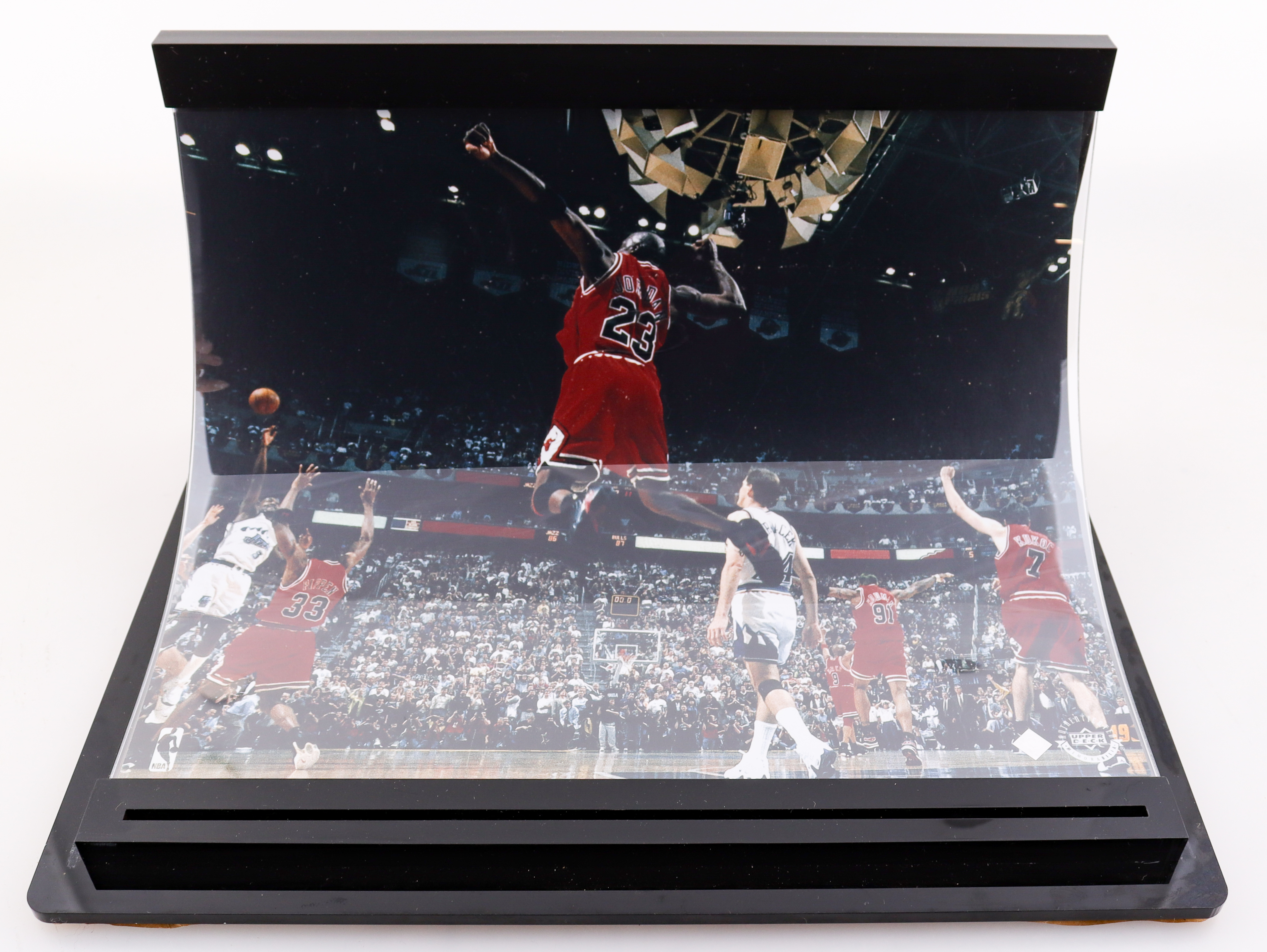 Michael Jordan Signed Bulls Game-Used Floor Piece with Display Case ...