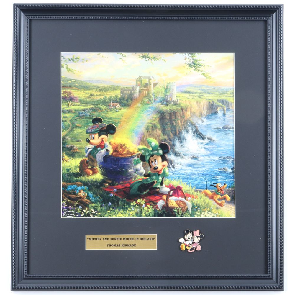 Thomas Kinkade "Mickey and Minnie Mouse in Ireland" Custom Framed Print ...