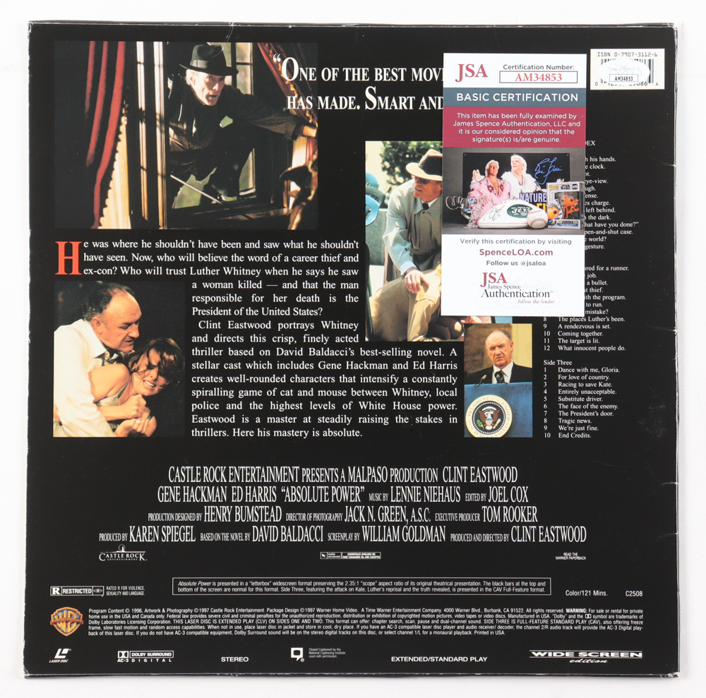 Gene Hackman Signed "Absolute Power" Laser Disk Album (JSA) | Pristine ...