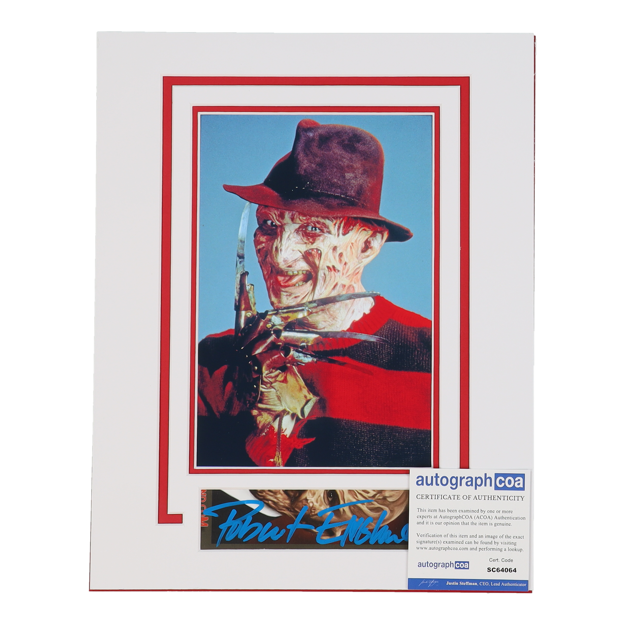 Robert Englund Signed "Nightmare On Elm Street" Custom Matted Cut ...