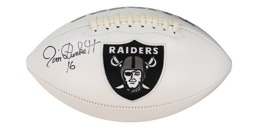 Jim Plunkett Signed Raiders Logo Football (Schwartz) | Pristine Auction