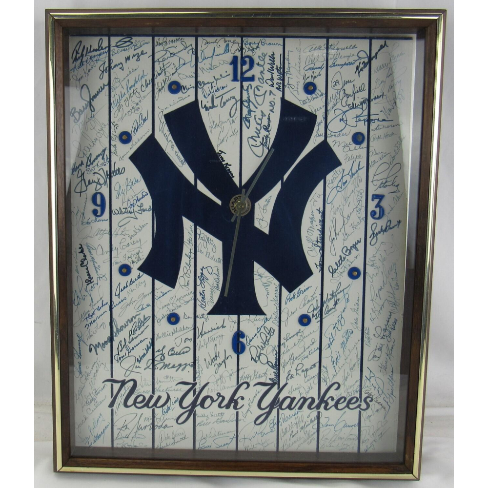 Yankees Legends & Stars Clock Signed By (100+) with Mickey Mantle, Yogi ...