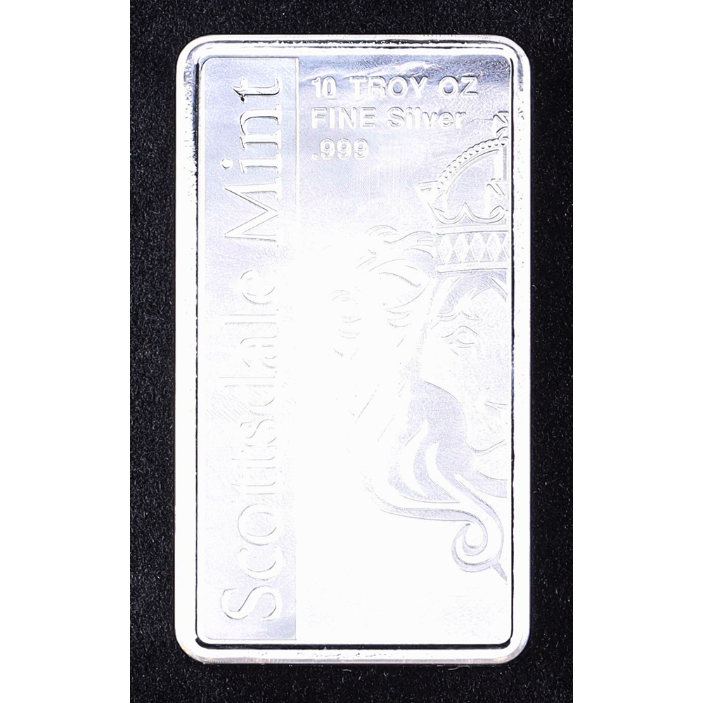 Scottsdale Mint Archangel Michael 10oz .999 Fine Silver Bullion Bar ...