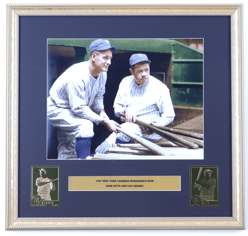 Babe Ruth & Lou Gehrig "The Murderer's Row" Yankees Custom Framed ...