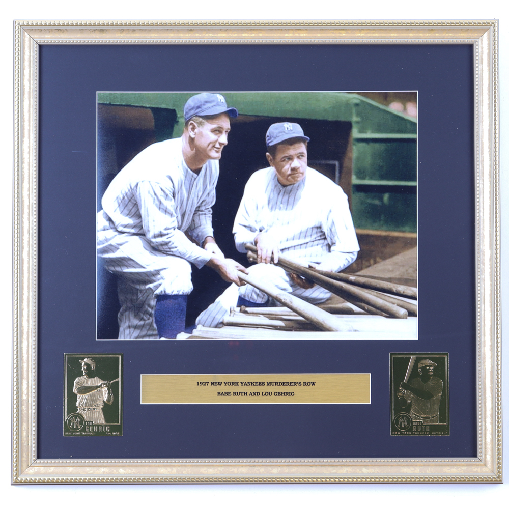 Babe Ruth & Lou Gehrig "The Murderer's Row" Yankees Custom Framed ...