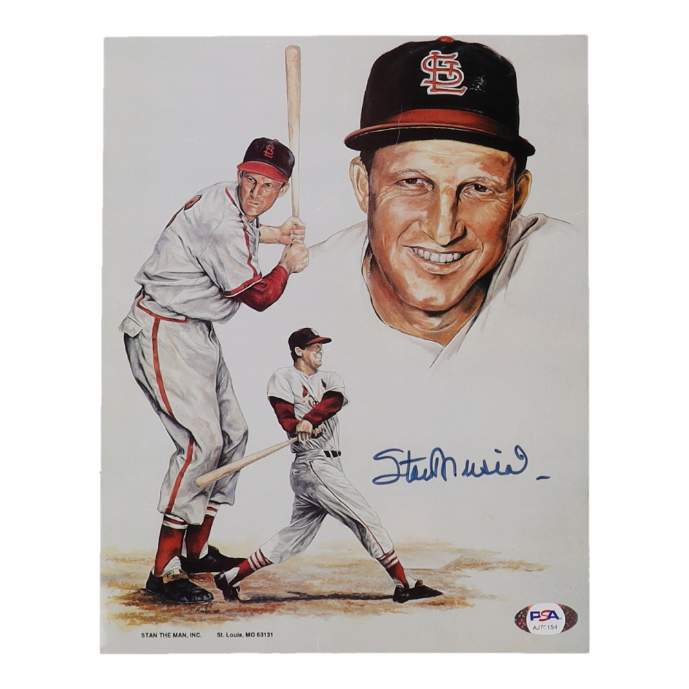 Stan Musial Signed Cardinals 8x10 Print (PSA) | Pristine Auction