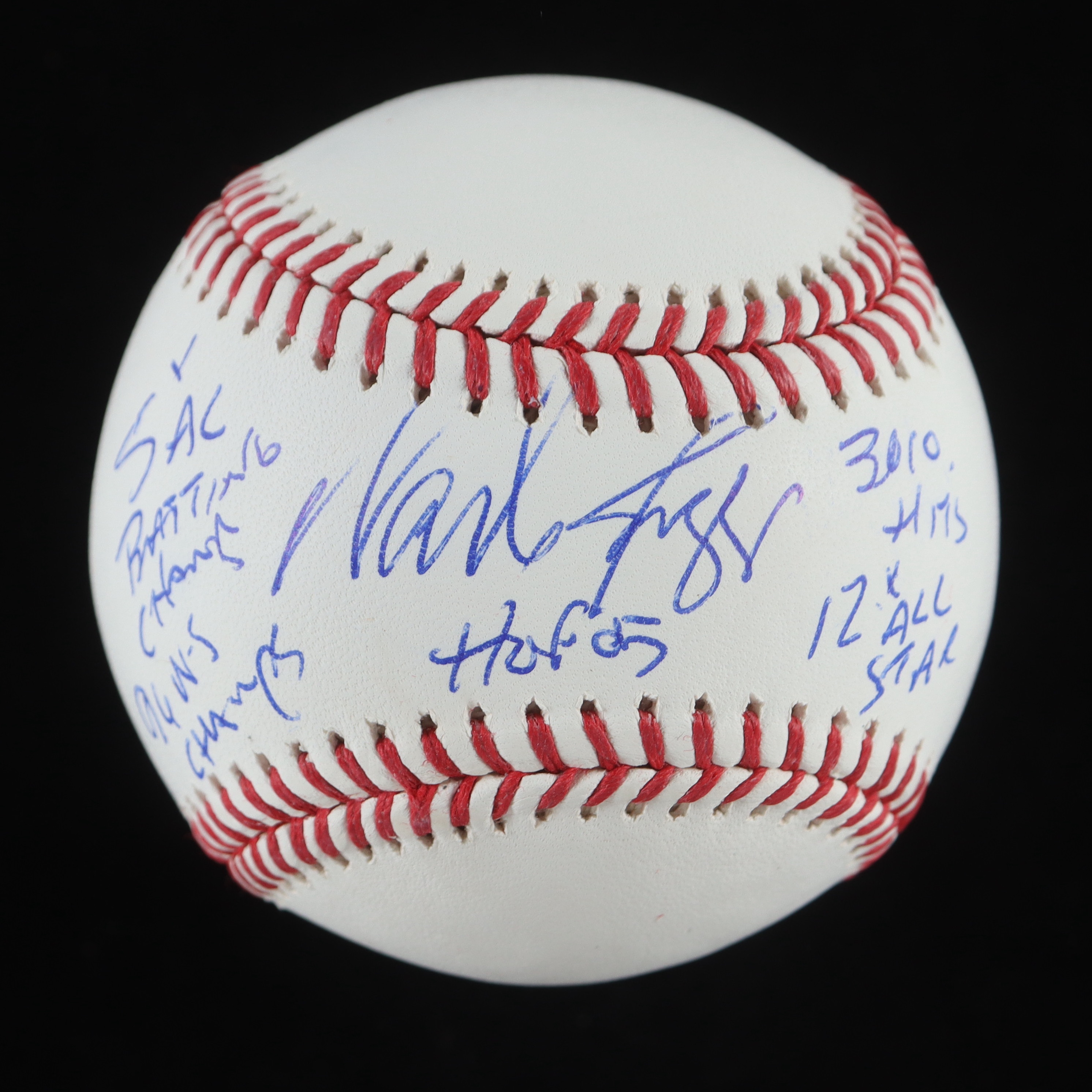 Wade Boggs Signed OML Baseball Inscribed "5× AL Batting Champ", "96 WS ...