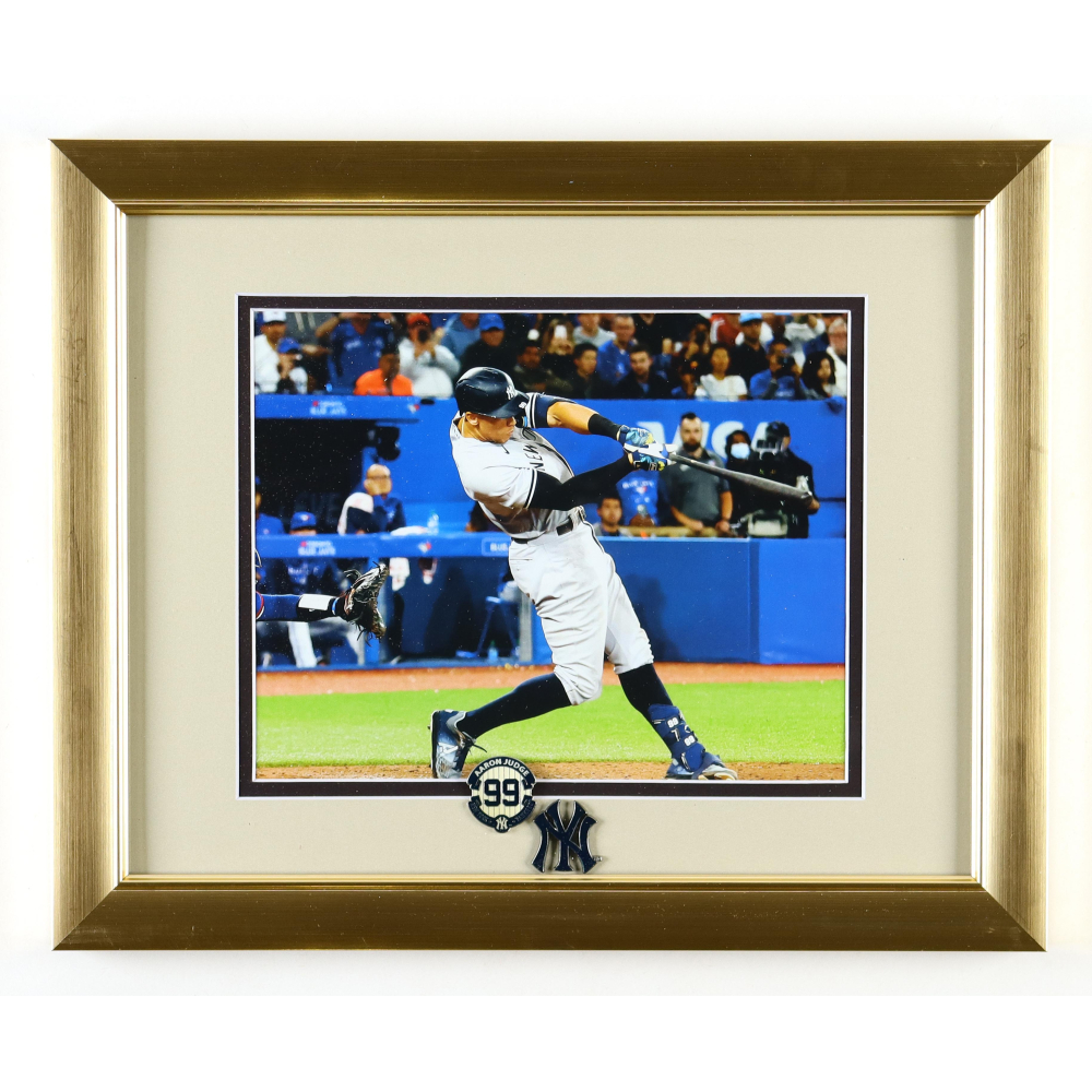 Aaron Judge Yankees Custom Framed Photo with (2) Pins | Pristine Auction
