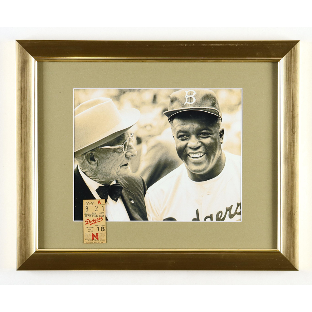 Jackie Robinson Dodgers Custom Framed Photo Display Ticket | Pristine ...