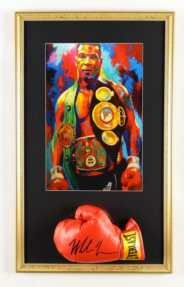 Mike Tyson Signed Custom Framed Everlast Boxing Glove Display with Art ...
