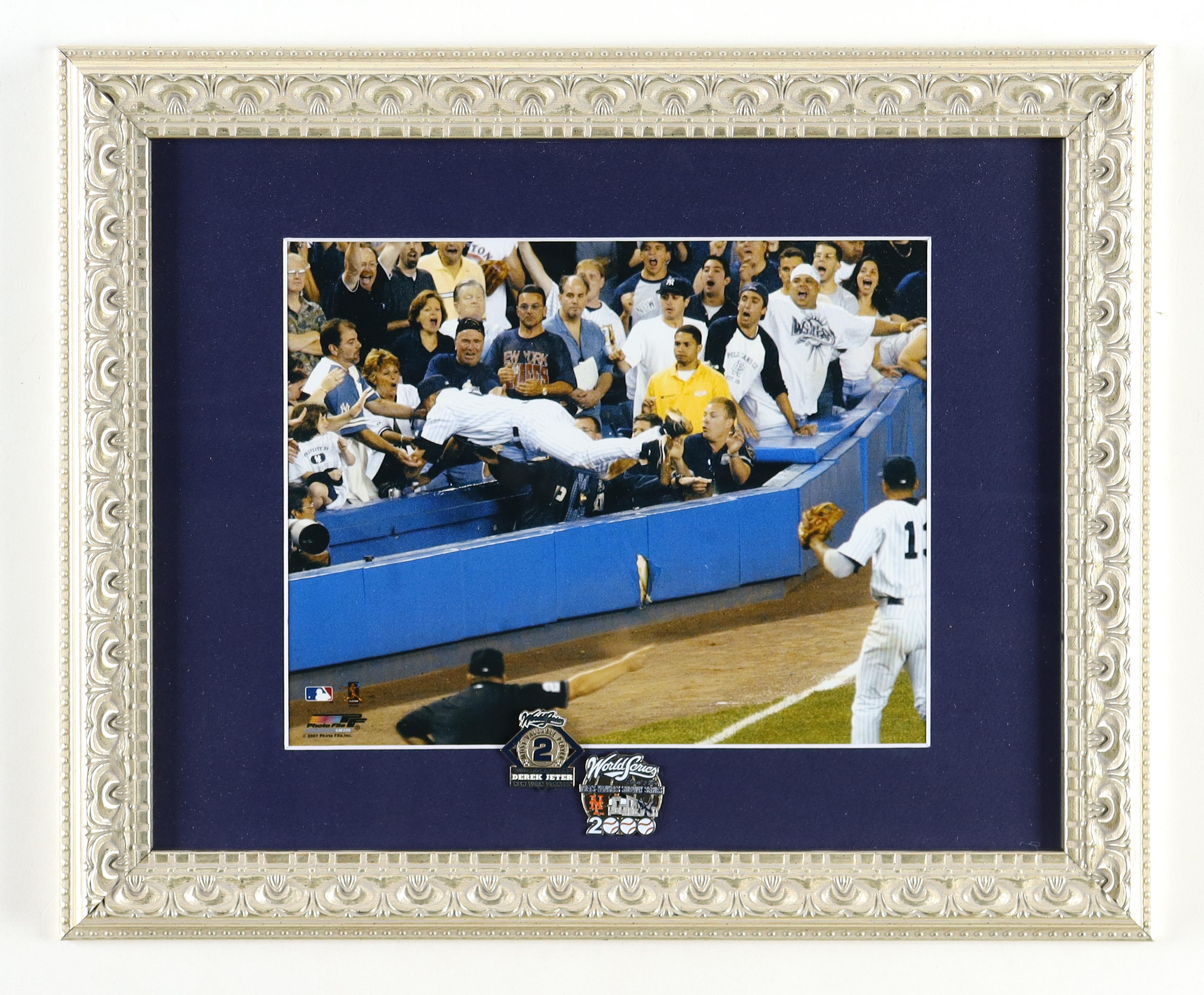 "Derek Jeter Dive Into the Stands at Yankee Stadium" Custom Framed ...