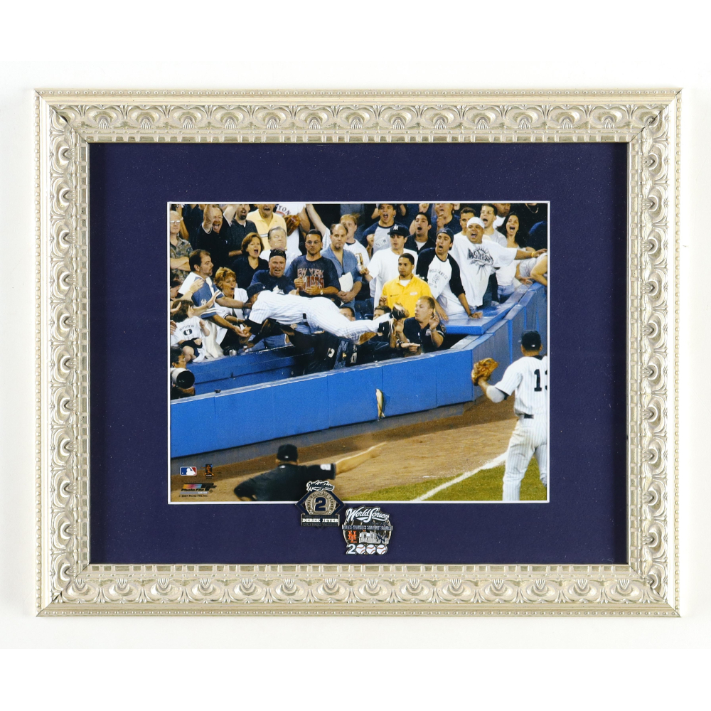 "Derek Jeter Dive Into the Stands at Yankee Stadium" Custom Framed ...