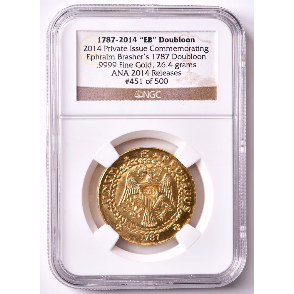 (1787-2014) Ephraim Brasher Gold Doubloon 26.4 grams (.848 oz) .9999 ...