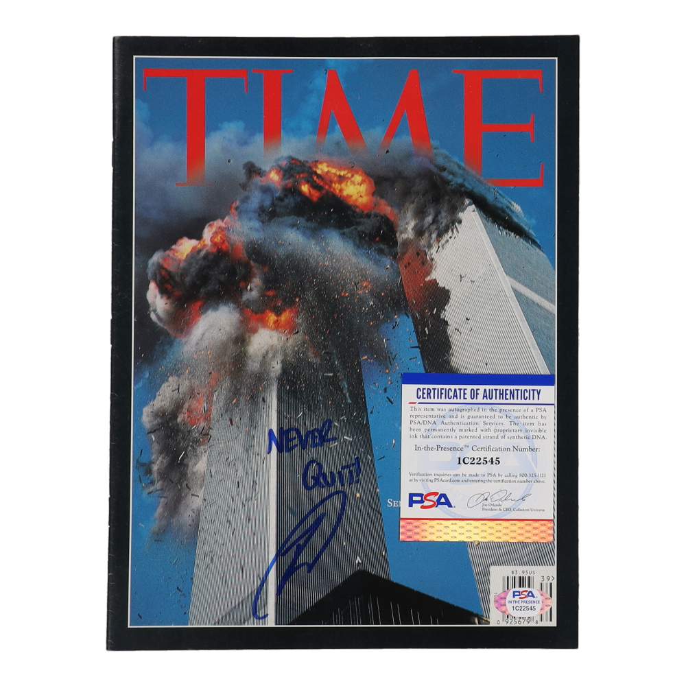 Robert O'Neill Signed 9/11 Special Edition Time Magazine Inscribed "Never Quit!" (PSA ...