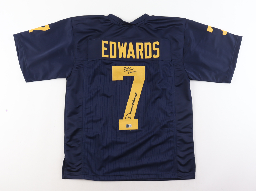 Donovan Edwards Signed Jersey Inscribed "2023 National Champs" (Beckett ...