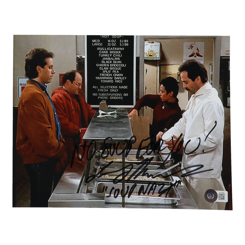 Larry Thomas Signed "Seinfeld" 8x10 Photo Inscribed "No Soup for You!" & "Soup Nazi" (Beckett ...