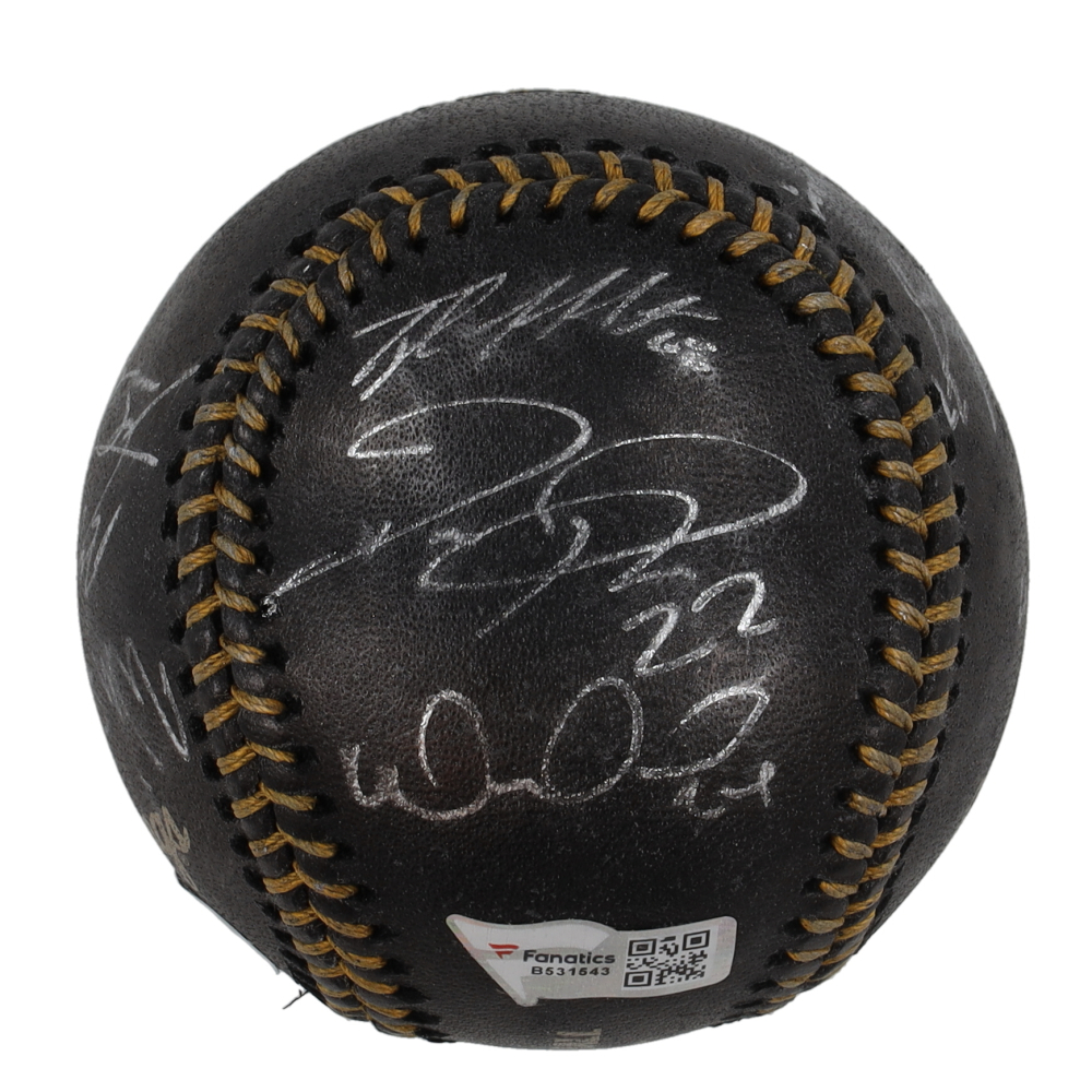 OML Black Leather Baseball Signed by (13) with Austin Riley, A.J ...