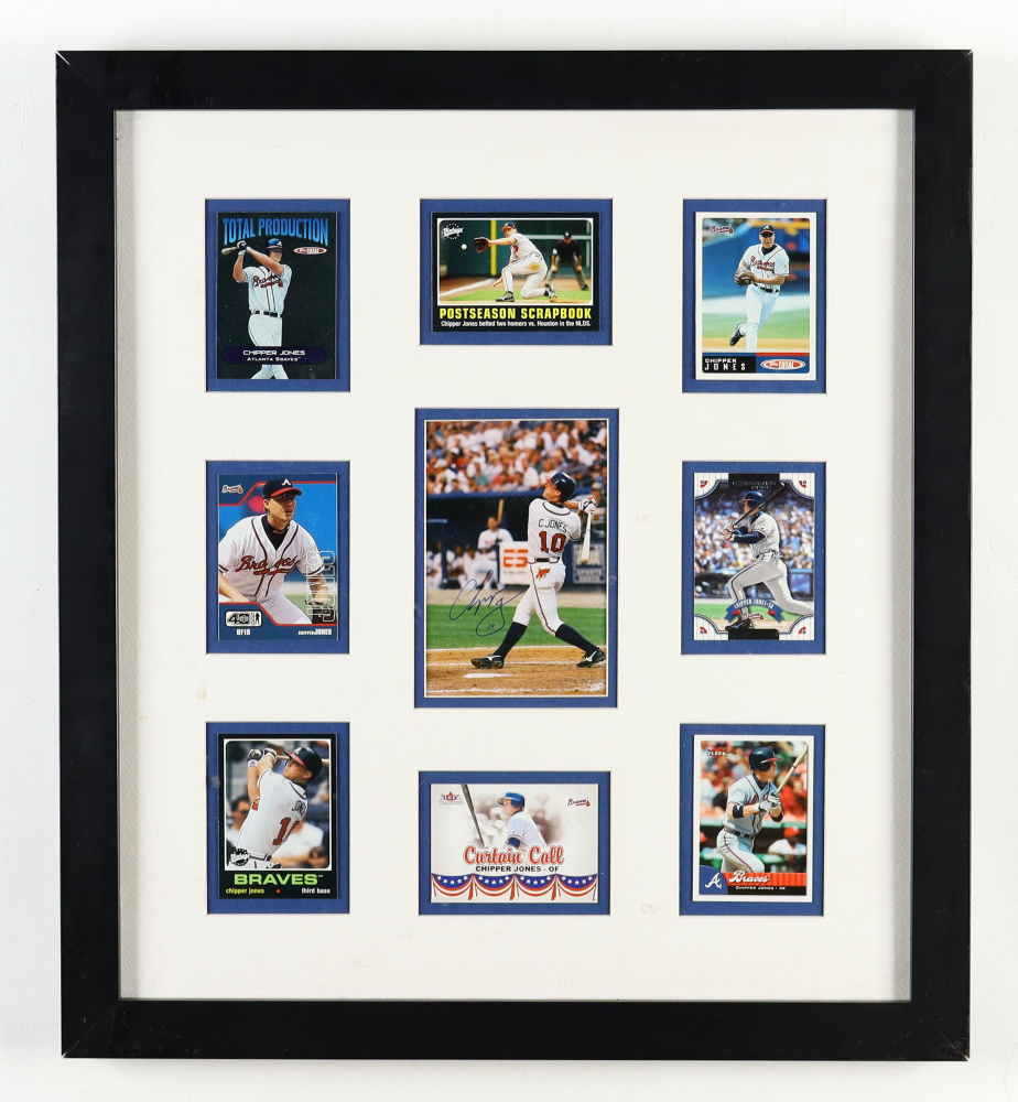 Chipper Jones Signed Braves Custom Framed Photo Display With (8 ...