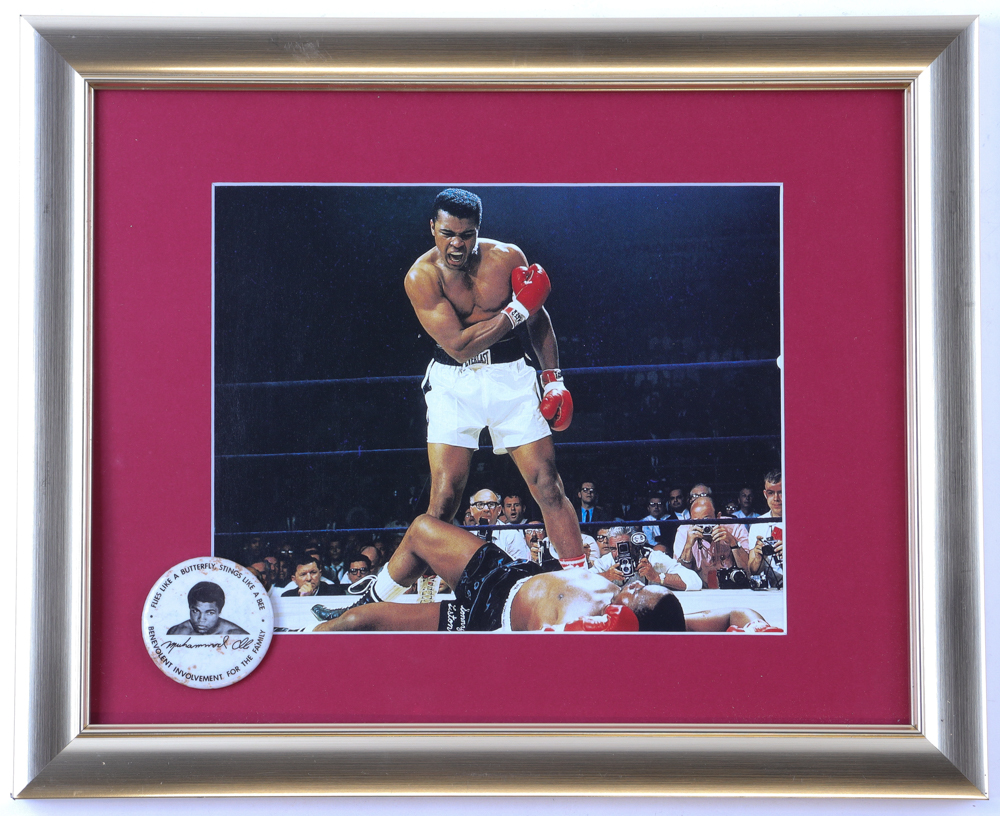1970 "Muhammad Ali Over Sonny Liston" Custom Framed Photo Display With ...