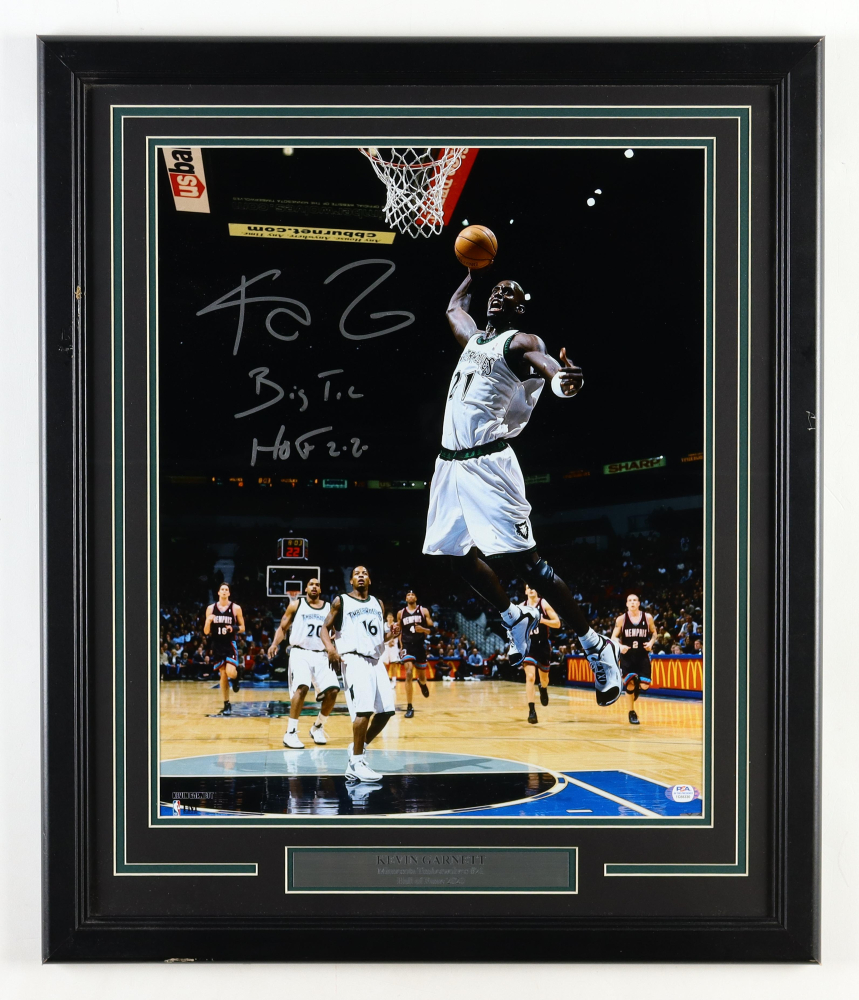 Kevin Garnett Signed Timberwolves Custom Framed Photo Display Inscribed ...