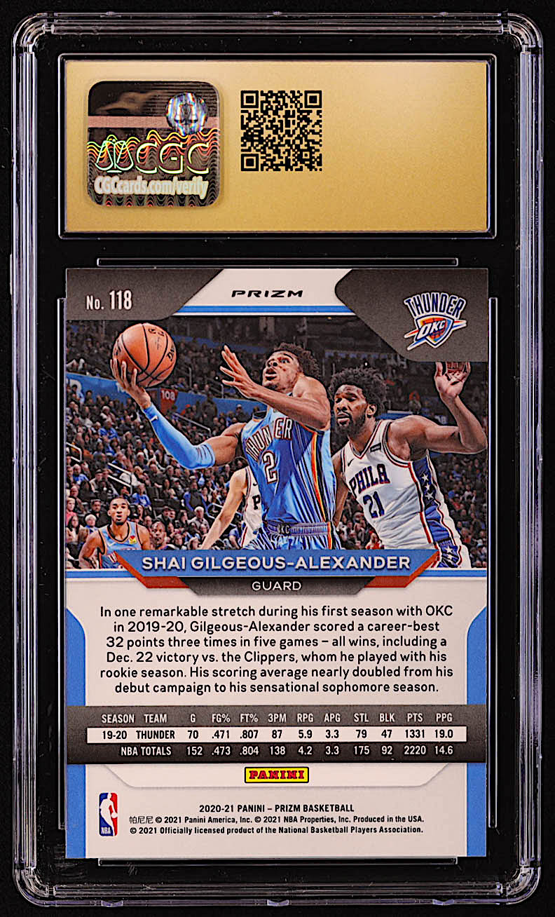 Shai Gilgeous-Alexander 2020-21 Panini Prizm Prizms Red Ice #118 (CGC ...