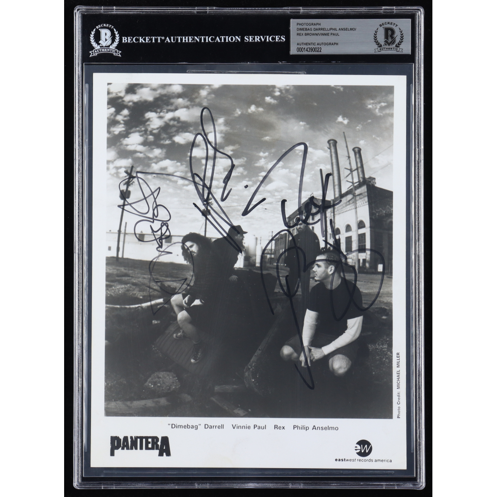 Pantera 8x10 Photo Band-Signed By (4) with Dimebag Darrell, Rex Brown ...