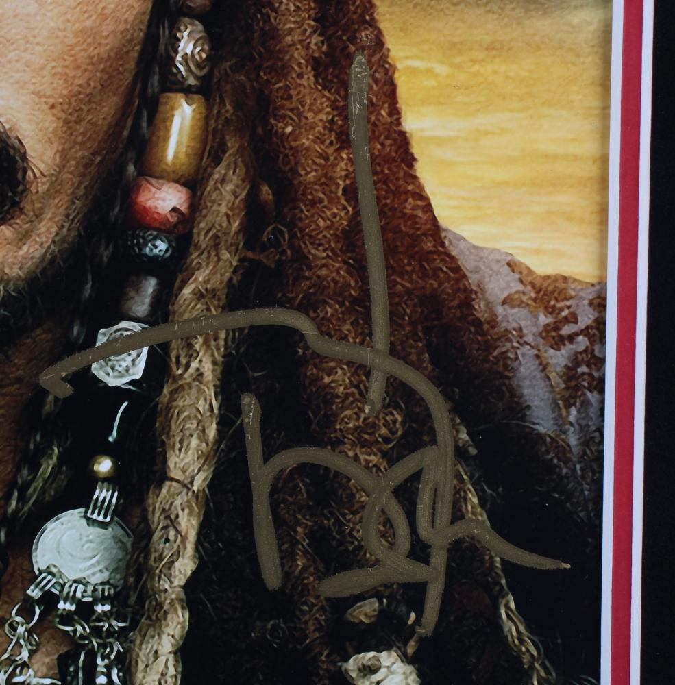 Johnny Depp Signed "Pirates of the Caribbean" Custom Framed Photo with ...