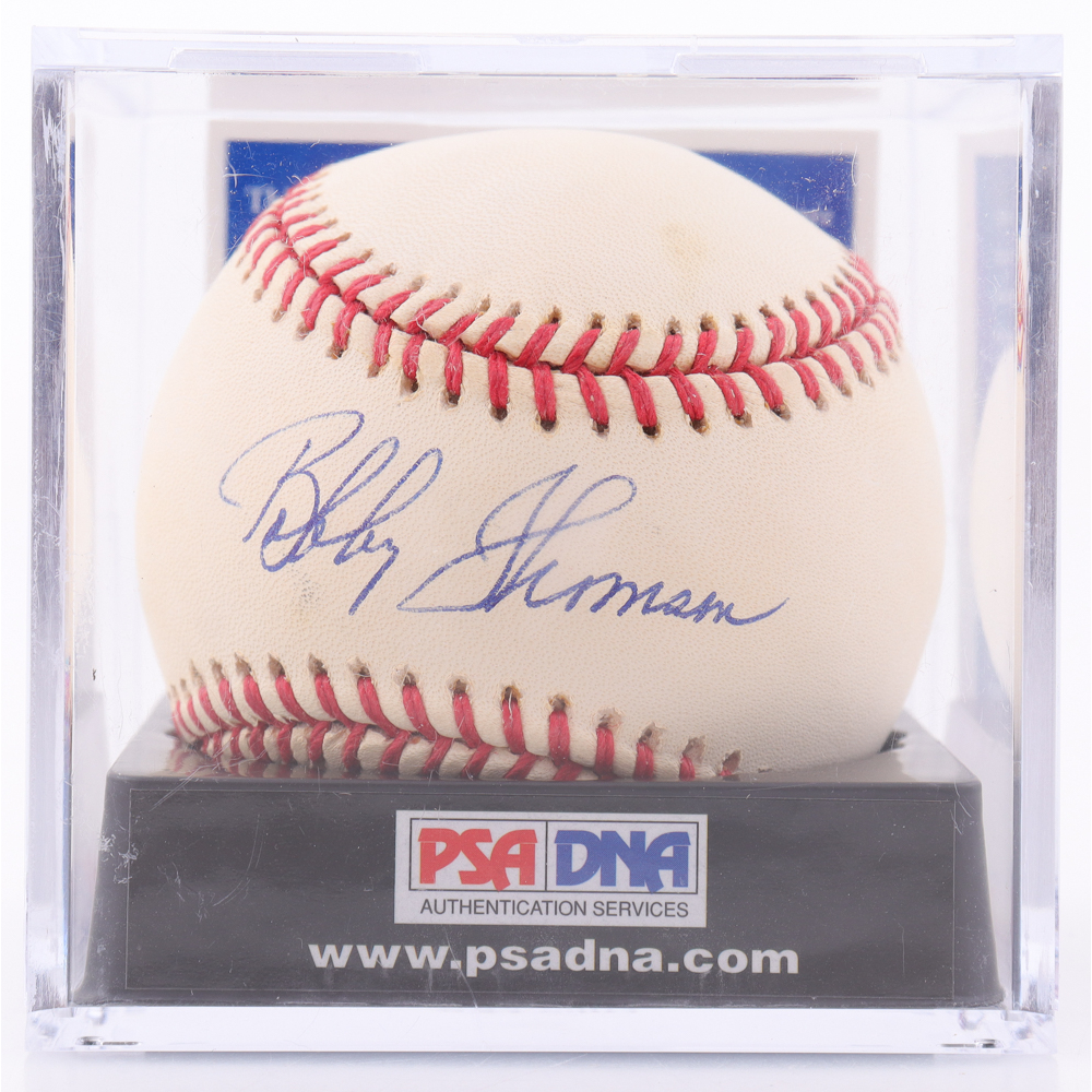 Bobby Thomson Signed ONL Baseball With Display Case (PSA - Graded 8 ...