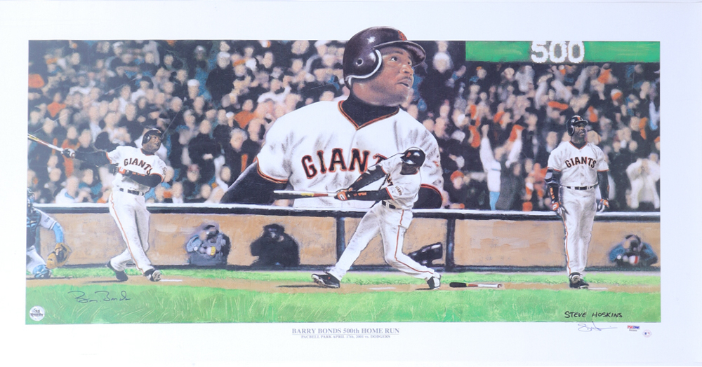 Barry Bonds Signed Giants 500th Home Run Lithograph By Steve Hoskins ...