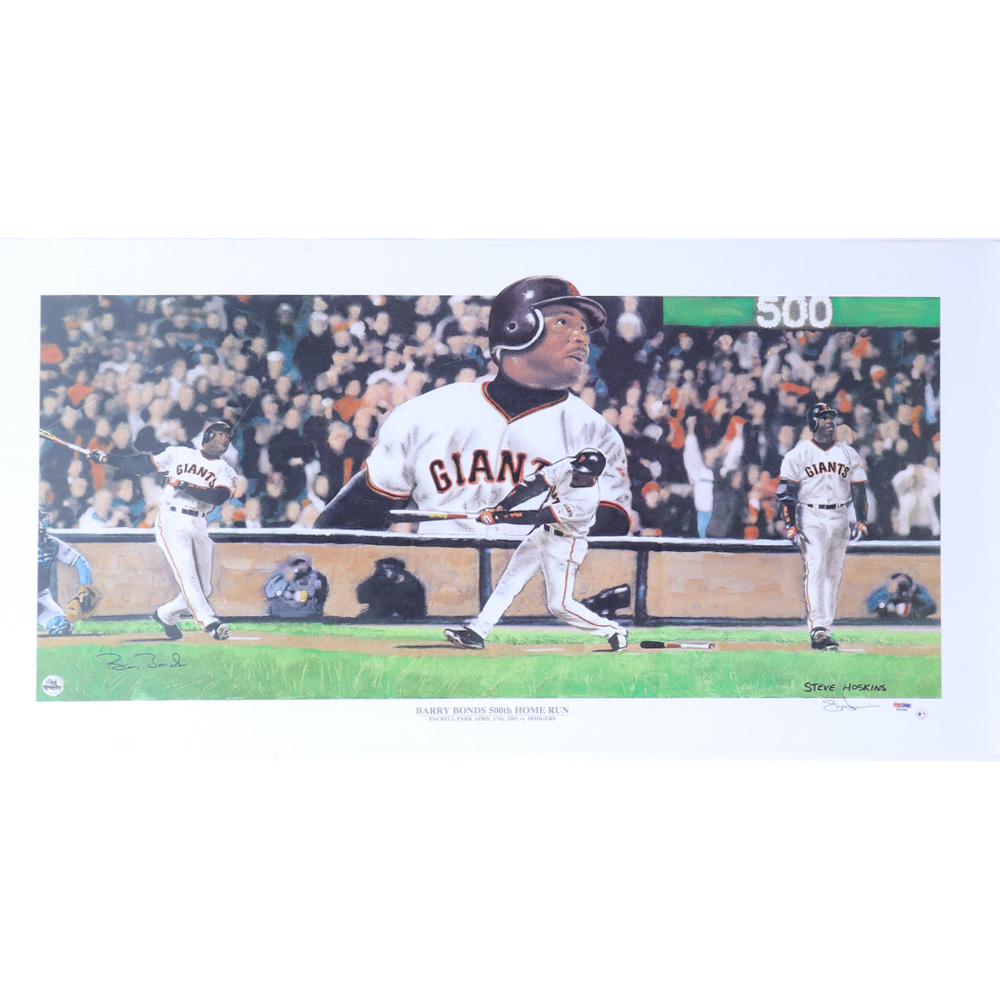 Barry Bonds Signed Giants 500th Home Run Lithograph By Steve Hoskins ...