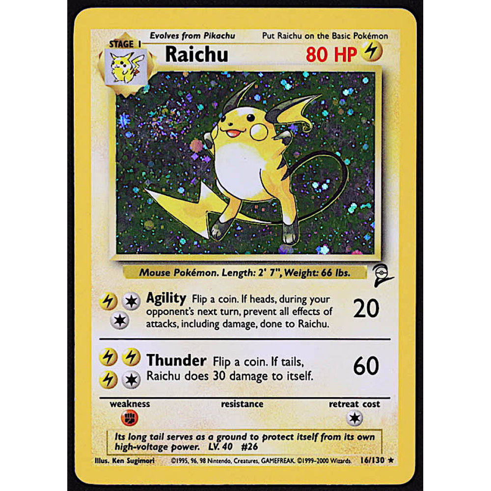 Raichu 2000 Pokemon Base 2 Unlimited #16 Holo | Pristine Auction