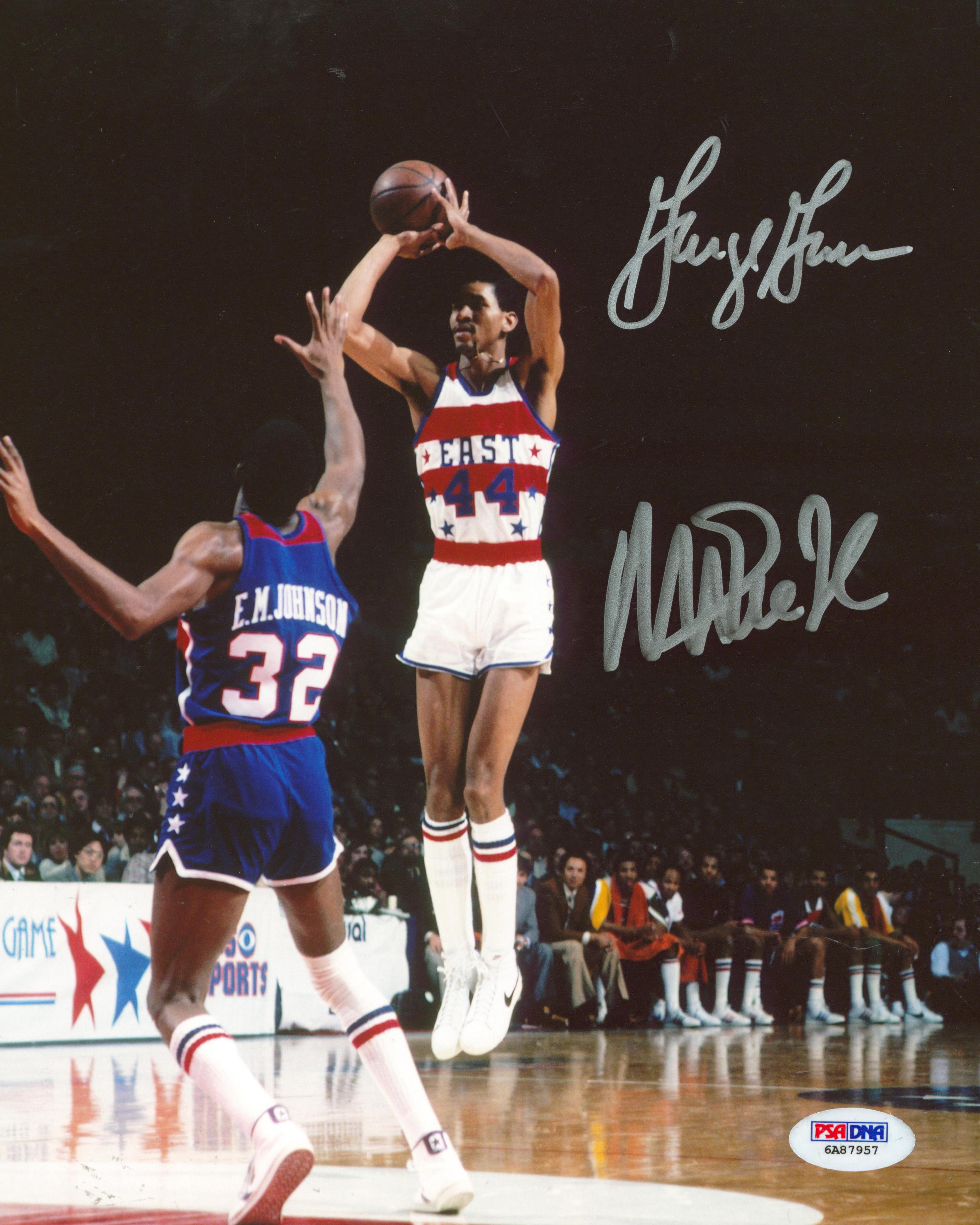 Magic Johnson & George Gervin Signed 8x10 Photo (PSA) | Pristine Auction