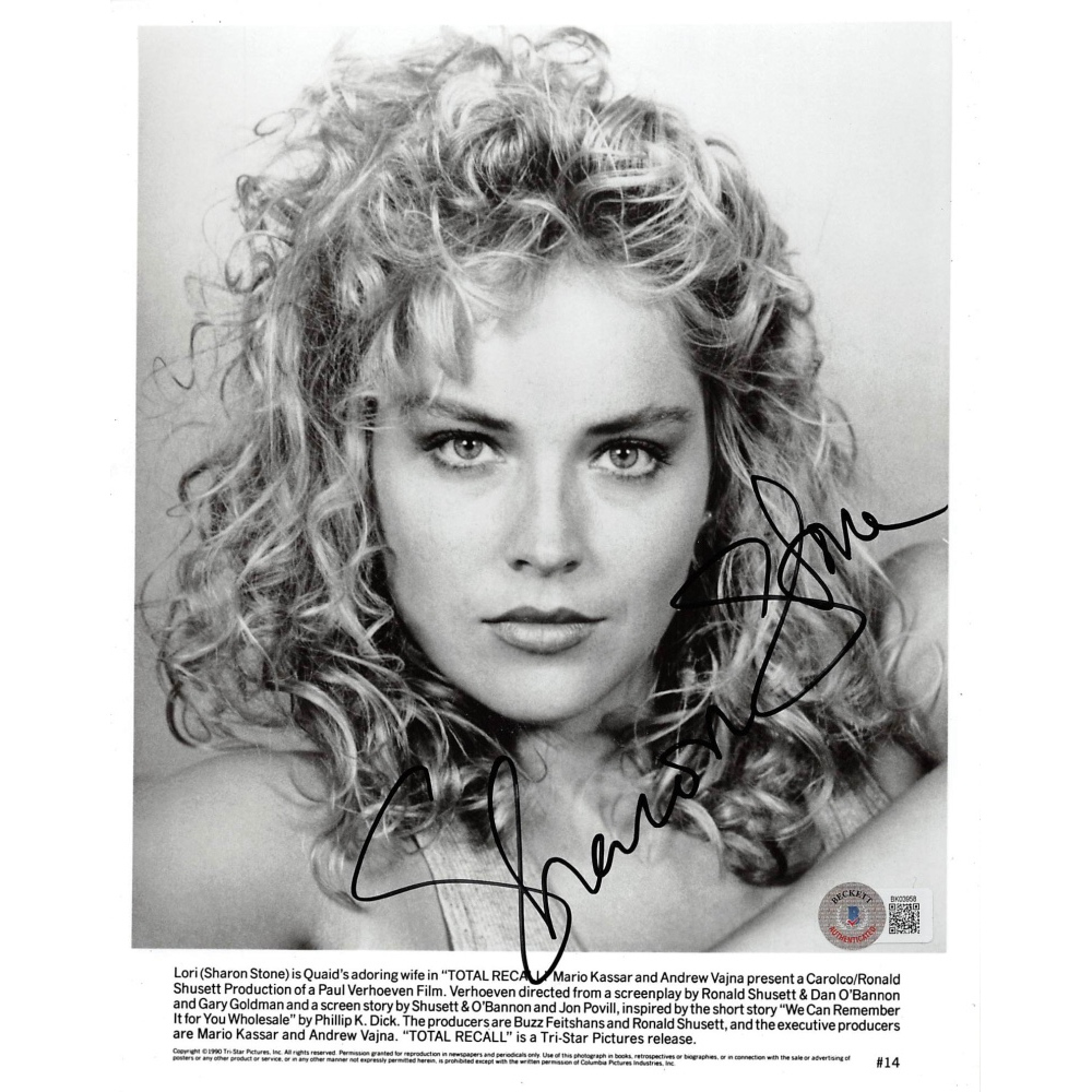 Sharon Stone Signed "Total Recall" 8x10 Photo (Beckett) | Pristine Auction