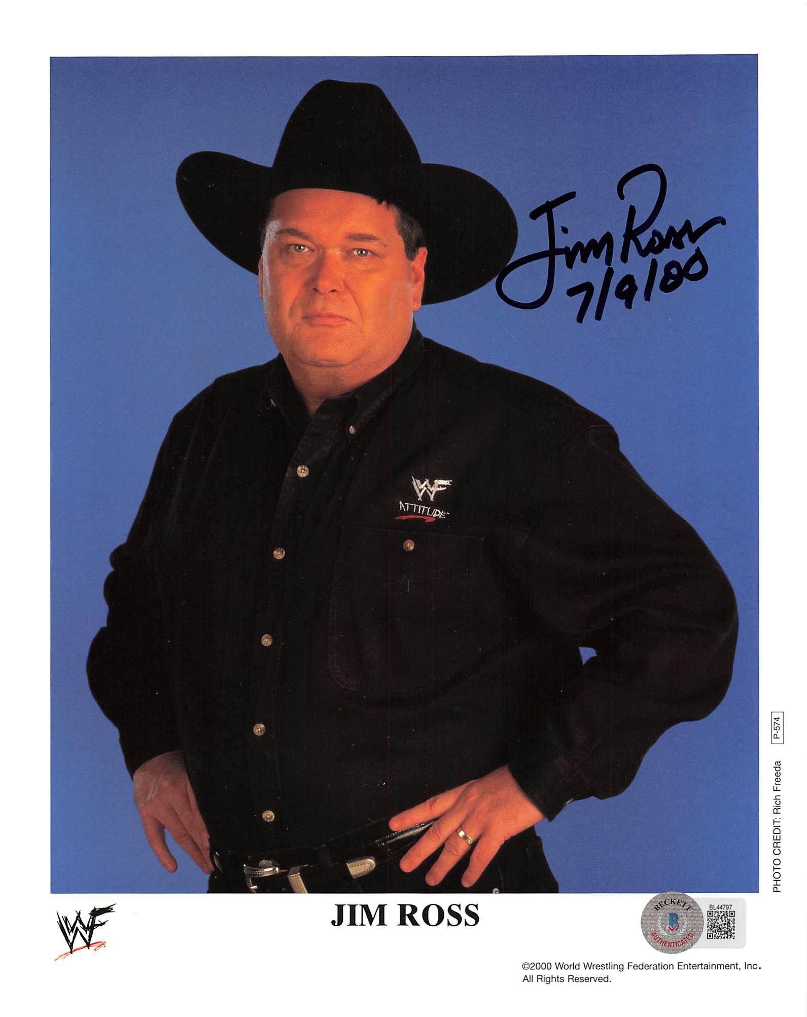 Jim Ross Signed WWE 8x10 Photo Inscribed "7/9/00" (Beckett) | Pristine ...