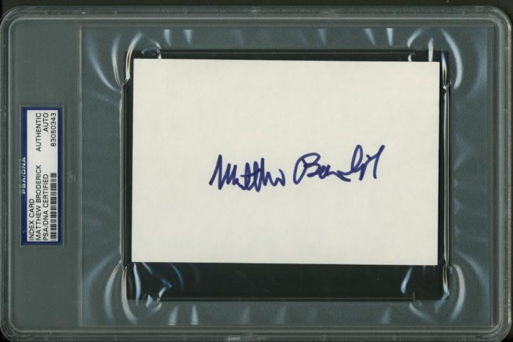 Matthew Broderick Signed 4x6 Index Card (PSA) | Pristine Auction