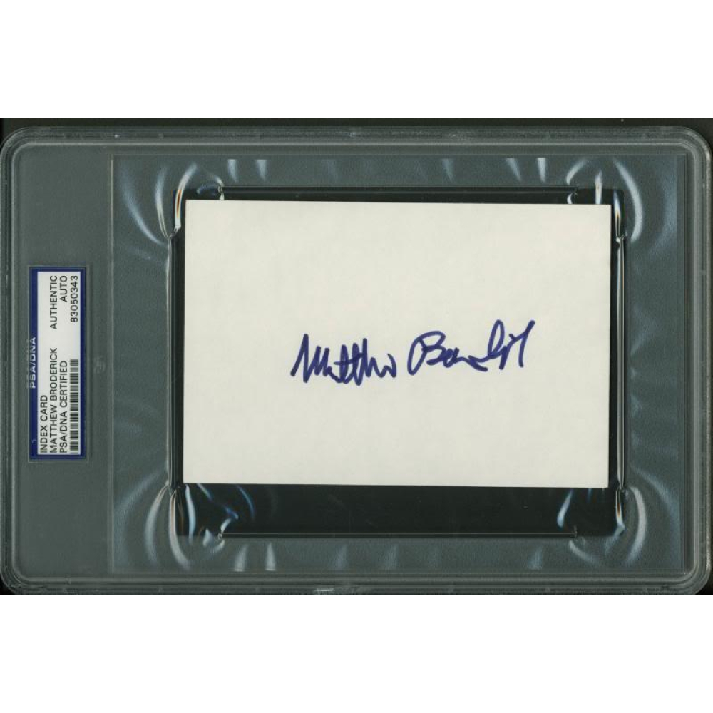 Matthew Broderick Signed 4x6 Index Card (PSA) | Pristine Auction