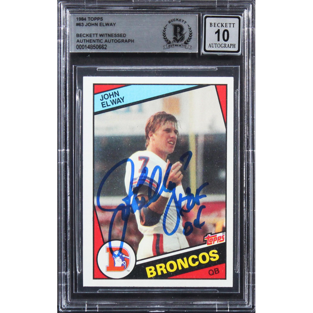 John Elway Signed 1984 Topps #63 Inscribed "HOF 04" (BGS | Autograph ...