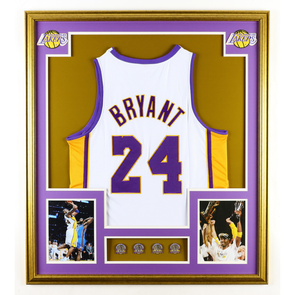 Kobe Bryant Custom Framed Jersey Display With (4) LE Championship Pin ...