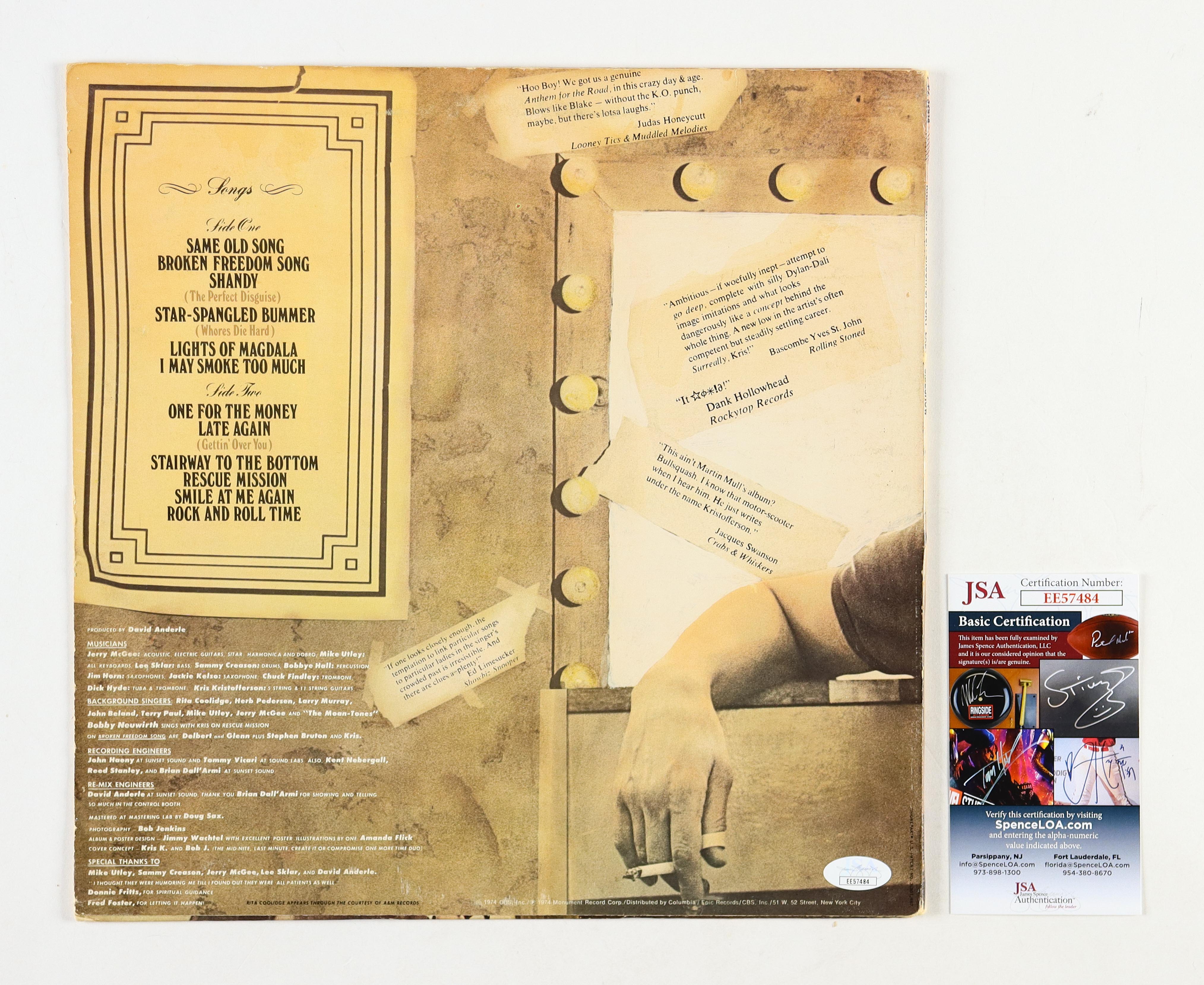 Kris Kristofferson Signed "Spooky Ladys Sideshow" Vinyl Record Album ...