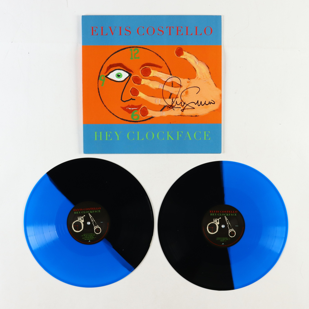 Elvis Costello Signed "Hey Clockface" Vinyl Record Album Cover (JSA ...