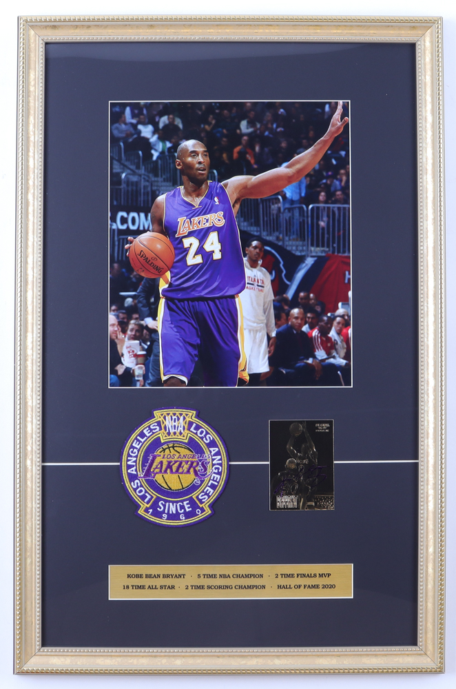 Kobe Bryant Custom Framed Photo Display with 23Kt Gold Card & Oversized ...