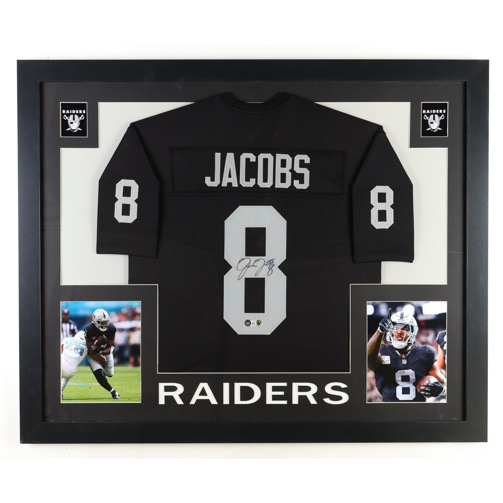 Josh Jacobs Signed Custom Framed Jersey Display (Beckett & Jacobs ...