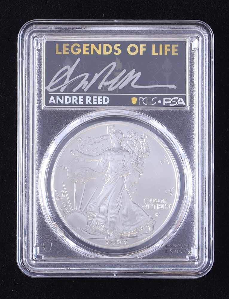 2023 American Silver Eagle - Legends of Life - Andre Reed Autograph ...