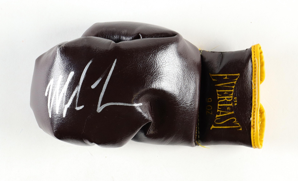 Mike Tyson Signed Everlast Burgundy Boxing Glove In Leroy Neiman Art ...