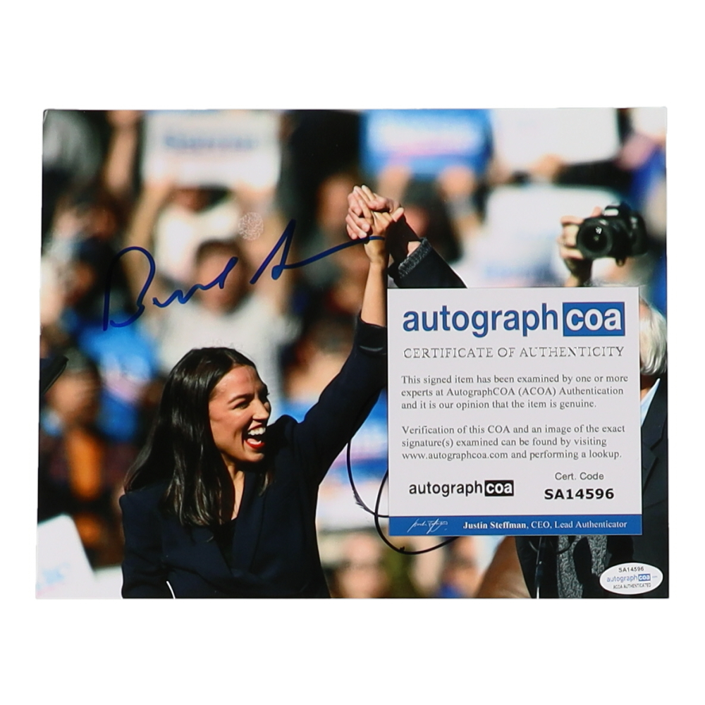 Alexandria Ocasio-Cortez & Bernie Sanders Signed 8x10 Photo (ACOA ...