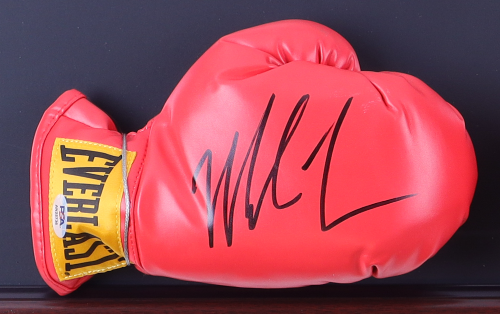 Mike Tyson Signed Custom Framed Everlast Boxing Glove Set with Vintage ...