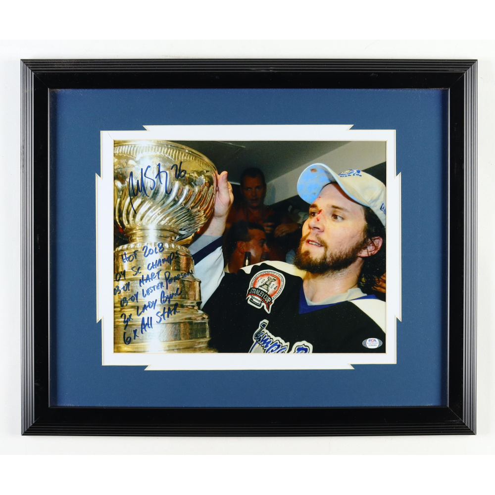 Martin St. Louis Signed Lightning Custom Framed Photo Display With ...
