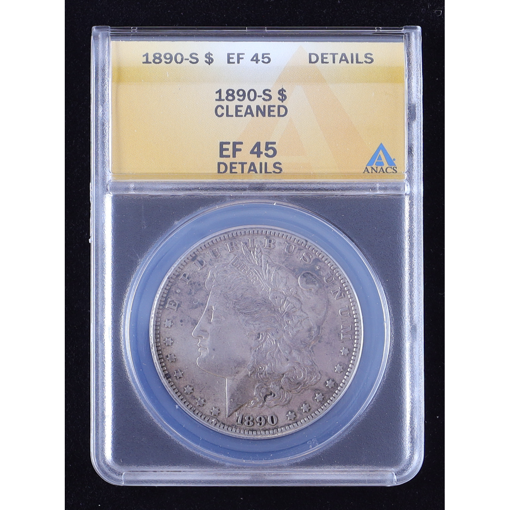 1890-S Morgan Silver Dollar (ANACS EF45 Details) | Pristine Auction