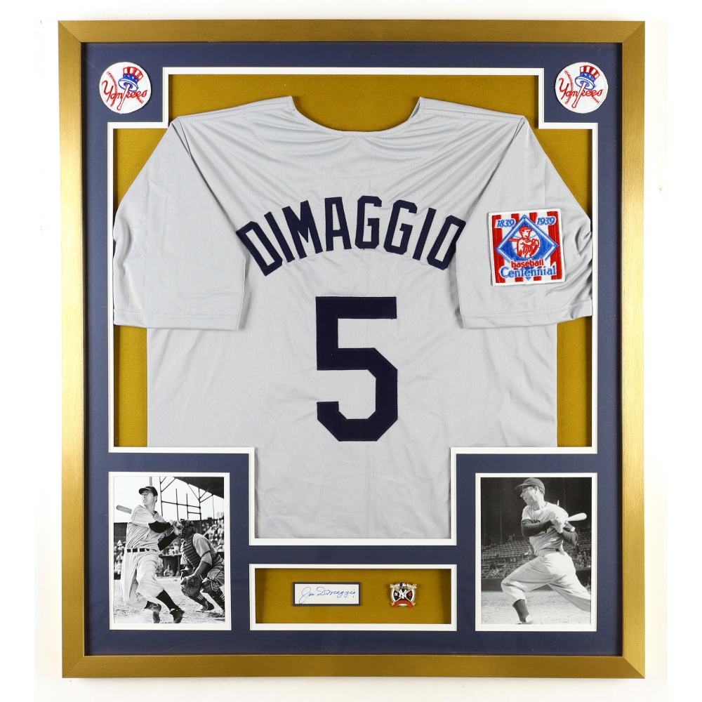 Joe DiMaggio Signed Yankees Custom Framed Cut Display with Jersey (2 ...